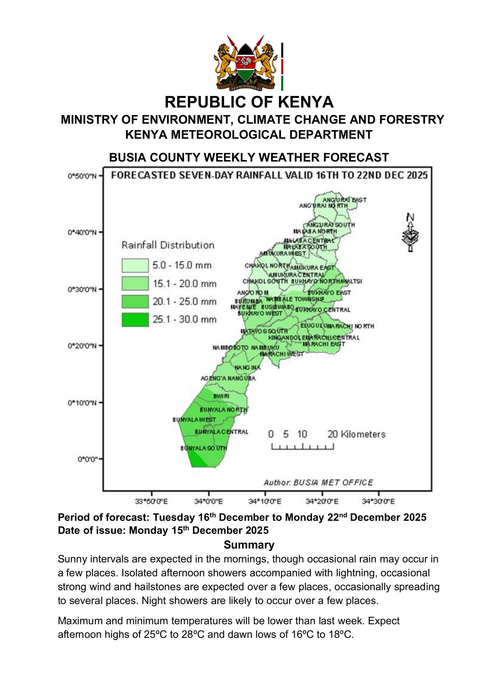 Busia County Weekly (16th to 22nd Dec. 2025)