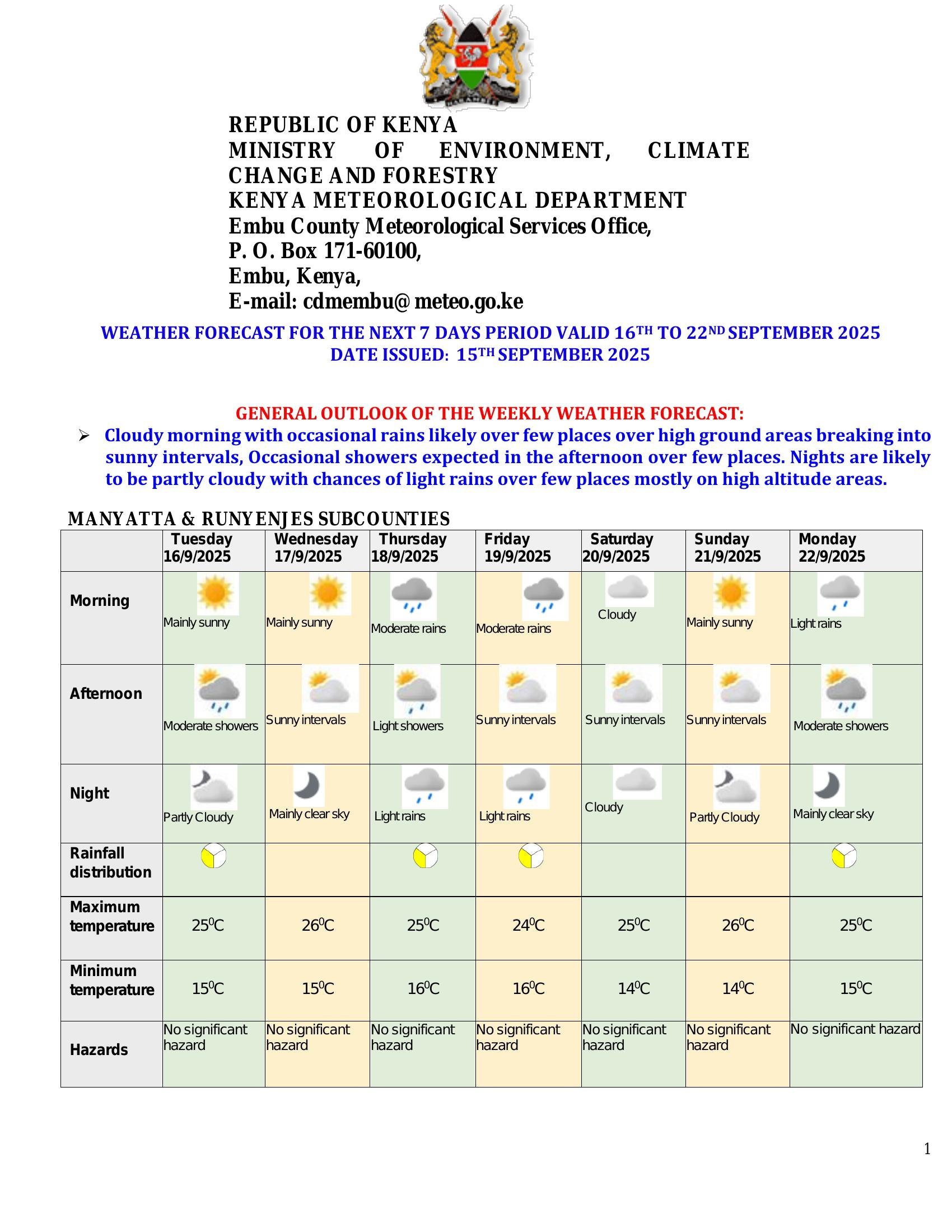 Embu County weekly 16-22 Sept. 2025
