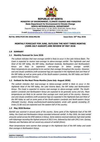 June 2026 Monthly Weather Forecast