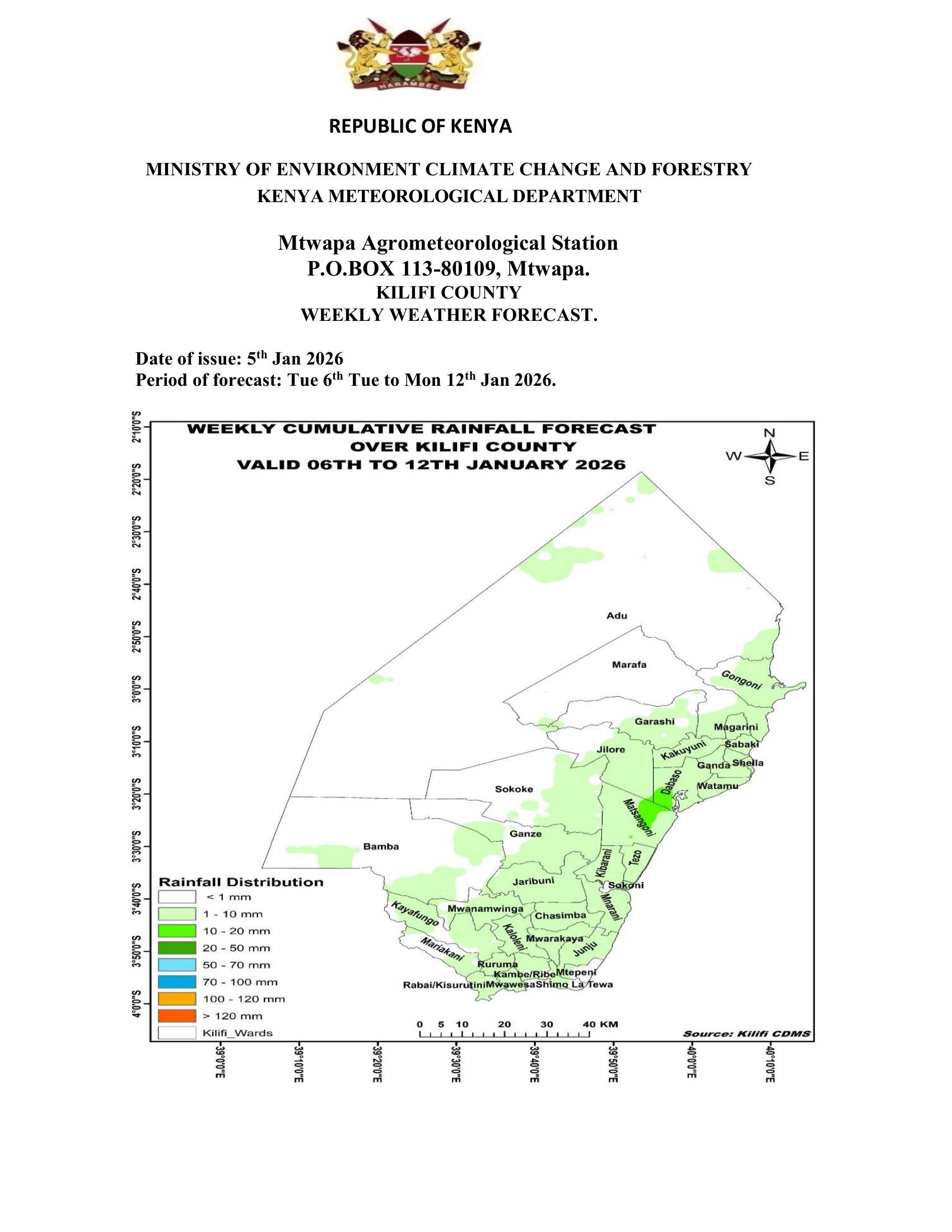 Kilifi County Weekly (6th to 12th Jan. 2026)