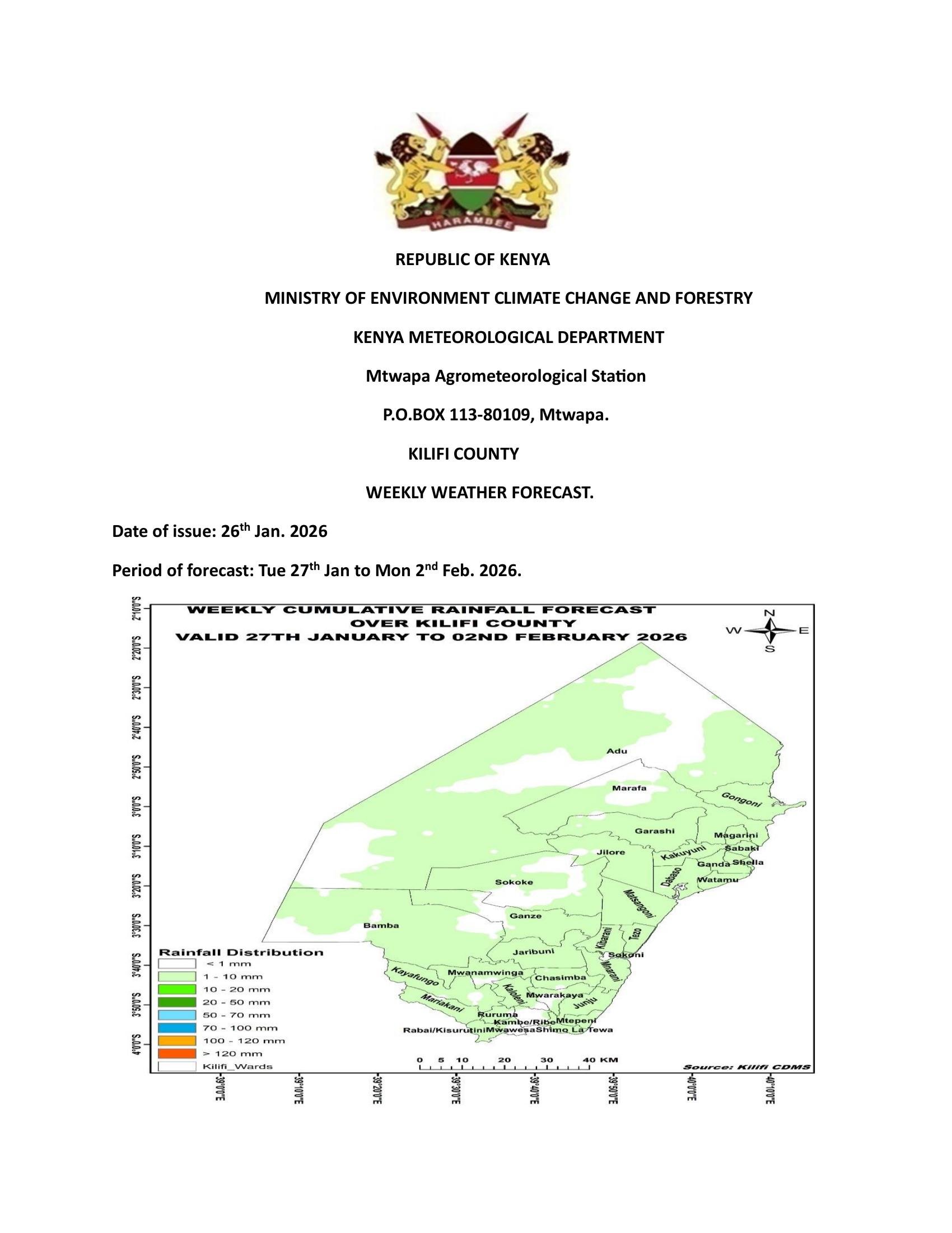 Kilifi County Weekly (27th Jan to 2nd Feb 2026)