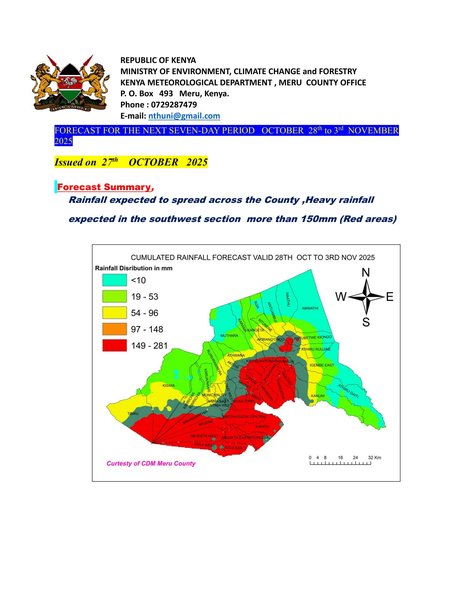 Meru County weekly (28 Oct. to 3 Nov. 2025)