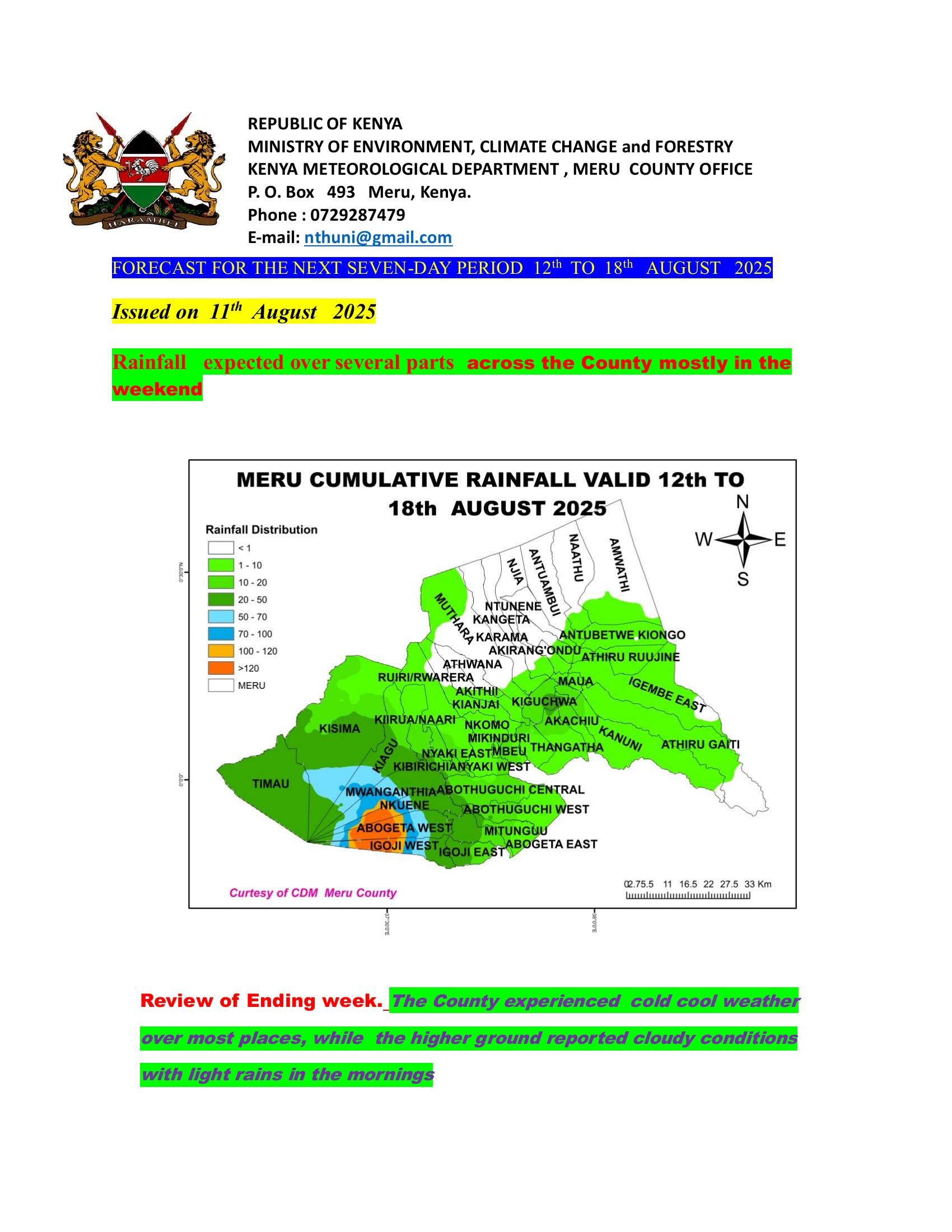 Meru County Weekly (12-18 Aug. 2025)