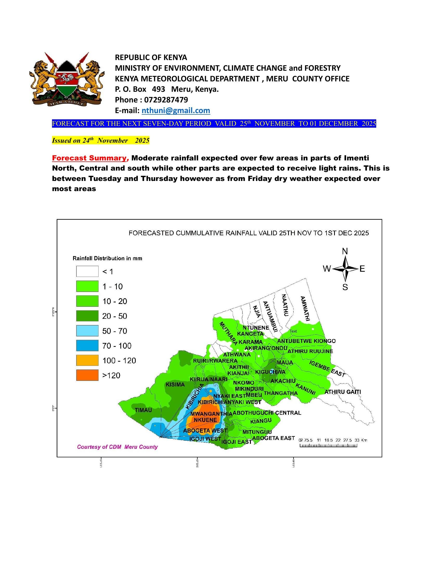Meru County Weekly (25 Nov. to 1st Dec. 2025)