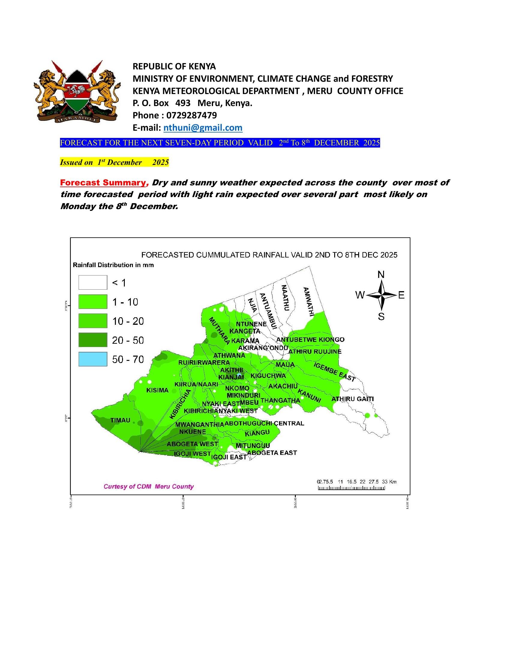 Meru County Weekly (2nd to 8th Dec. 2025)