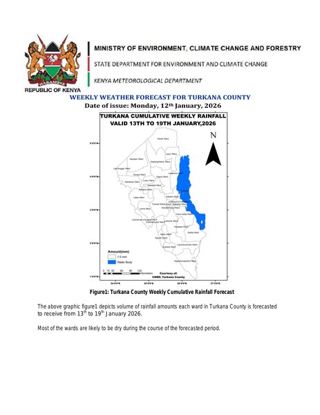 Turkana County Weekly (13th to 19th Jan. 2026)
