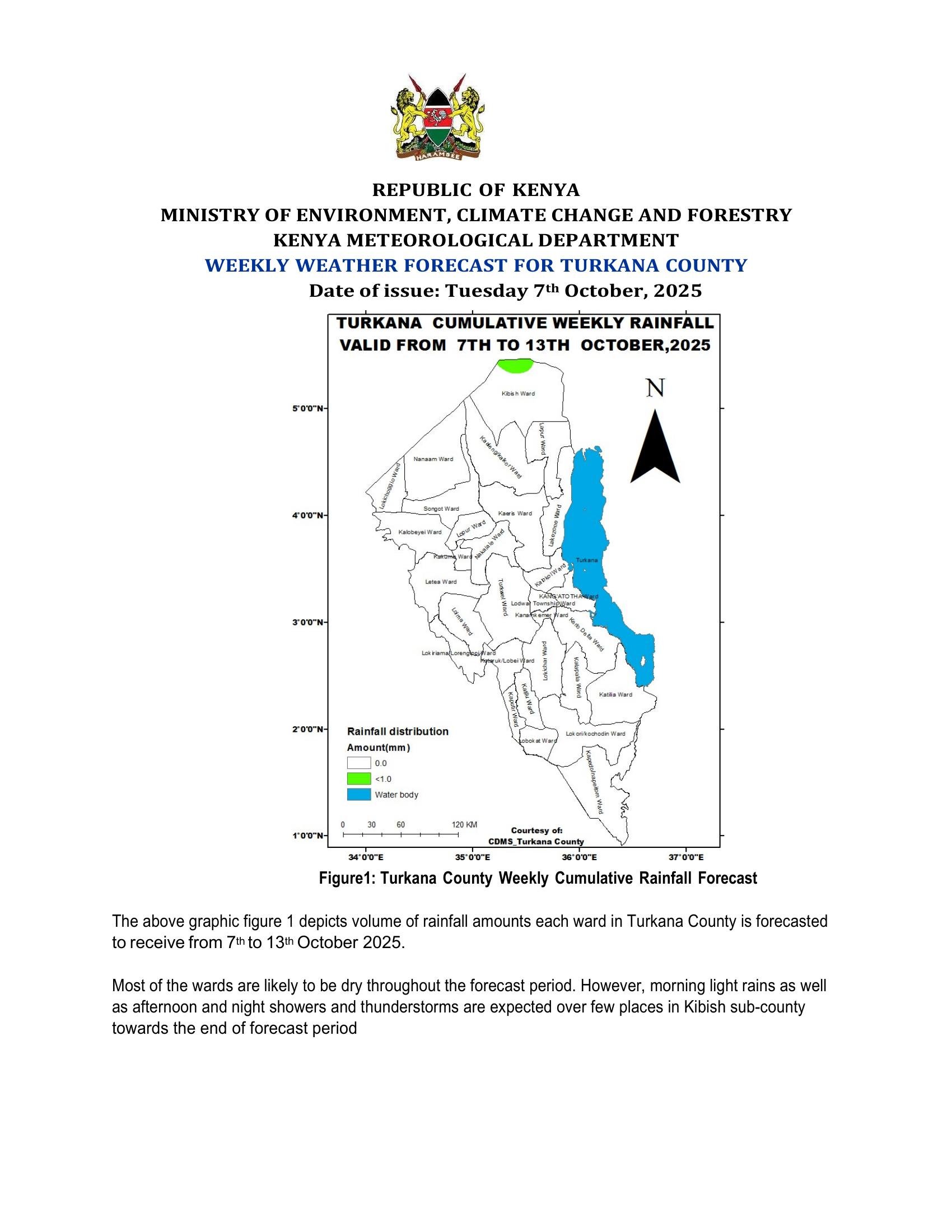 Turkana County weekly (7 -13 Oct. 2025)